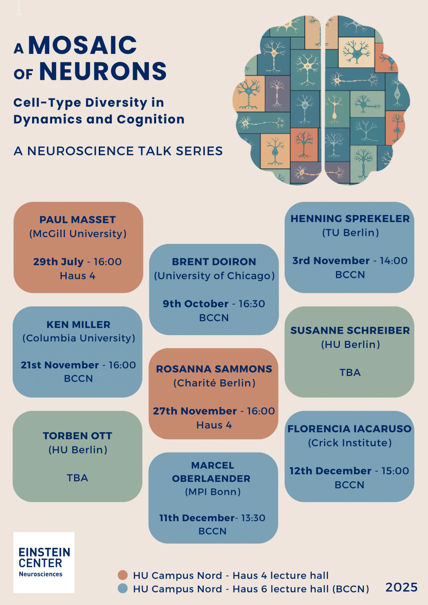 'A Mosaic of Neurons: Cell-Type Diversity in Dynamics and Cognition' Speaker Series 2025 ...